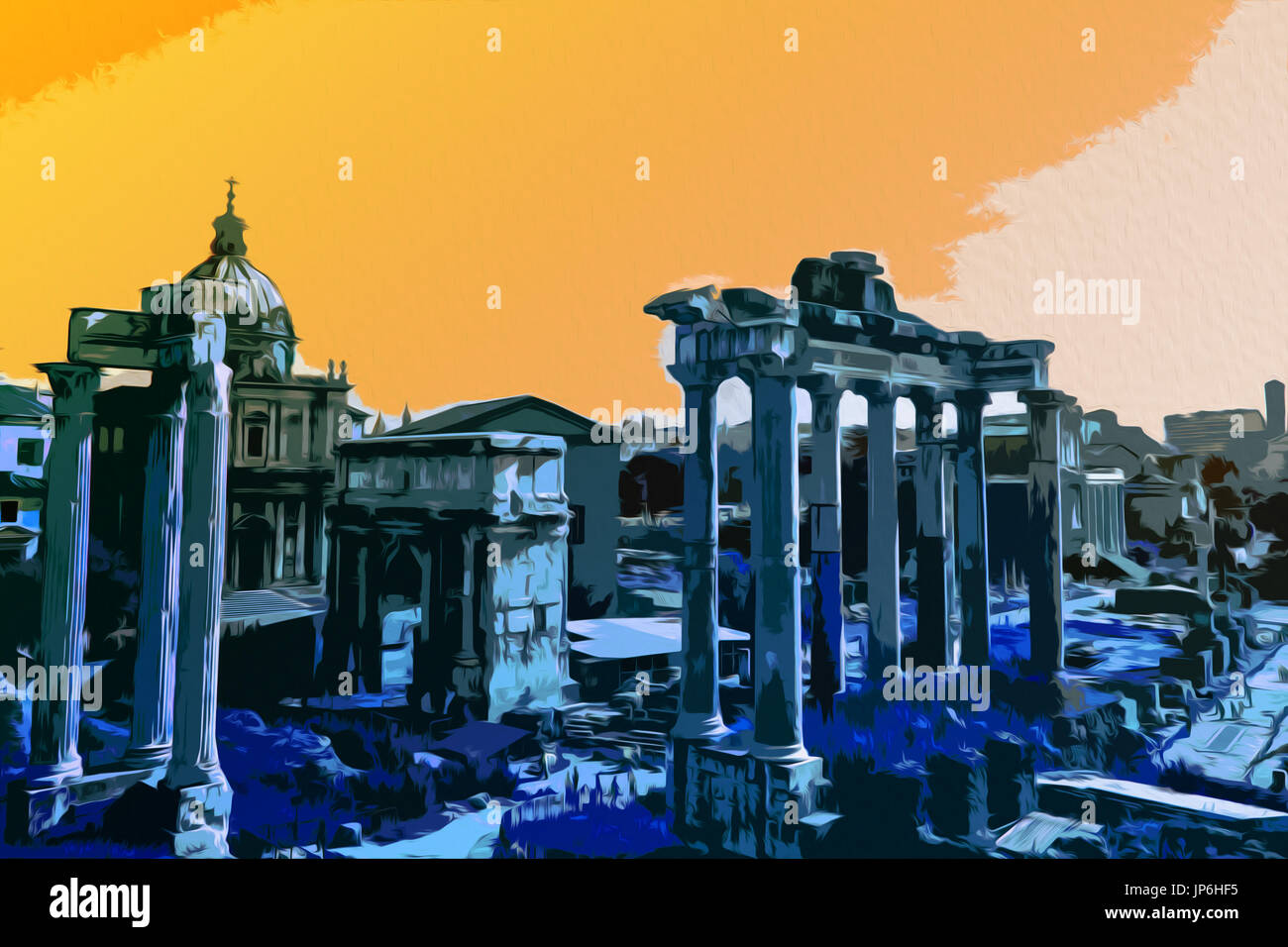 Rome, the ancient imperial forums Stock Photo - Alamy
