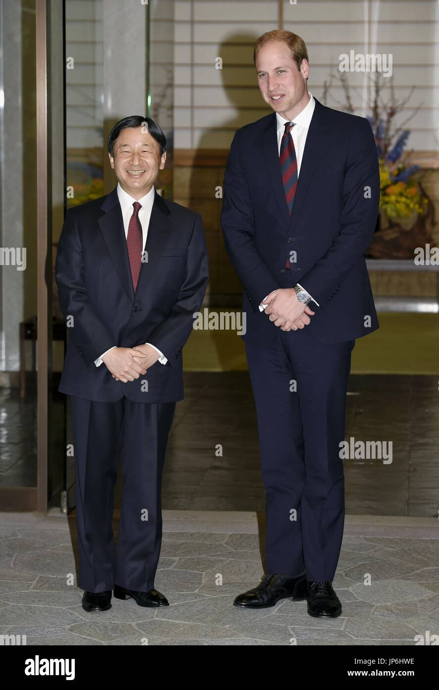 Japanese Crown Prince Naruhito (L) poses for a photo with Britain's ...