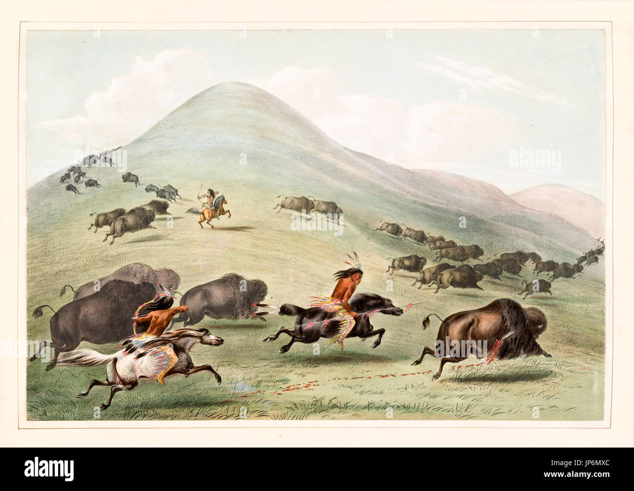 Buffalo hunt chase catlin hi-res stock photography and images - Alamy