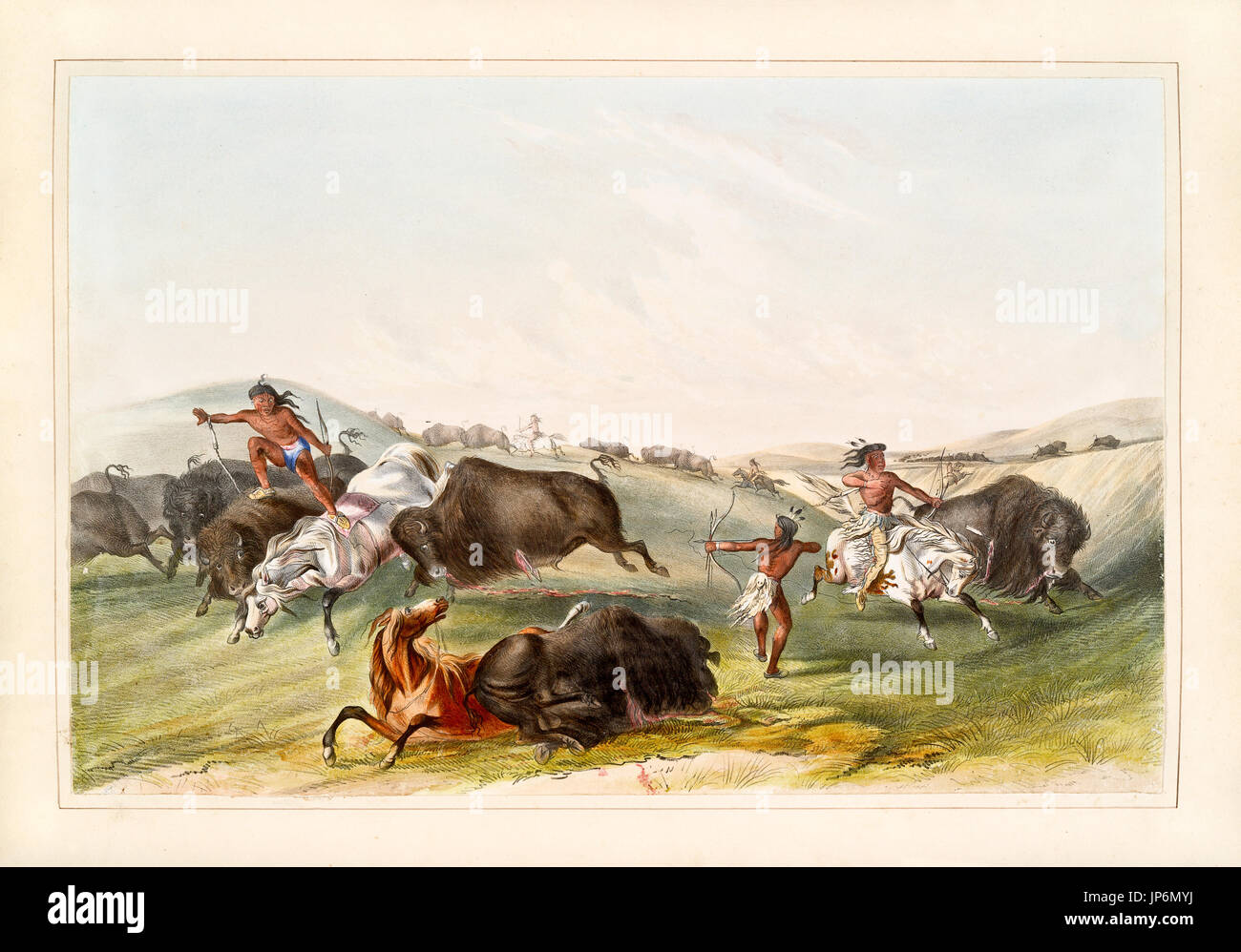 Buffalo hunt chase catlin hi-res stock photography and images - Alamy