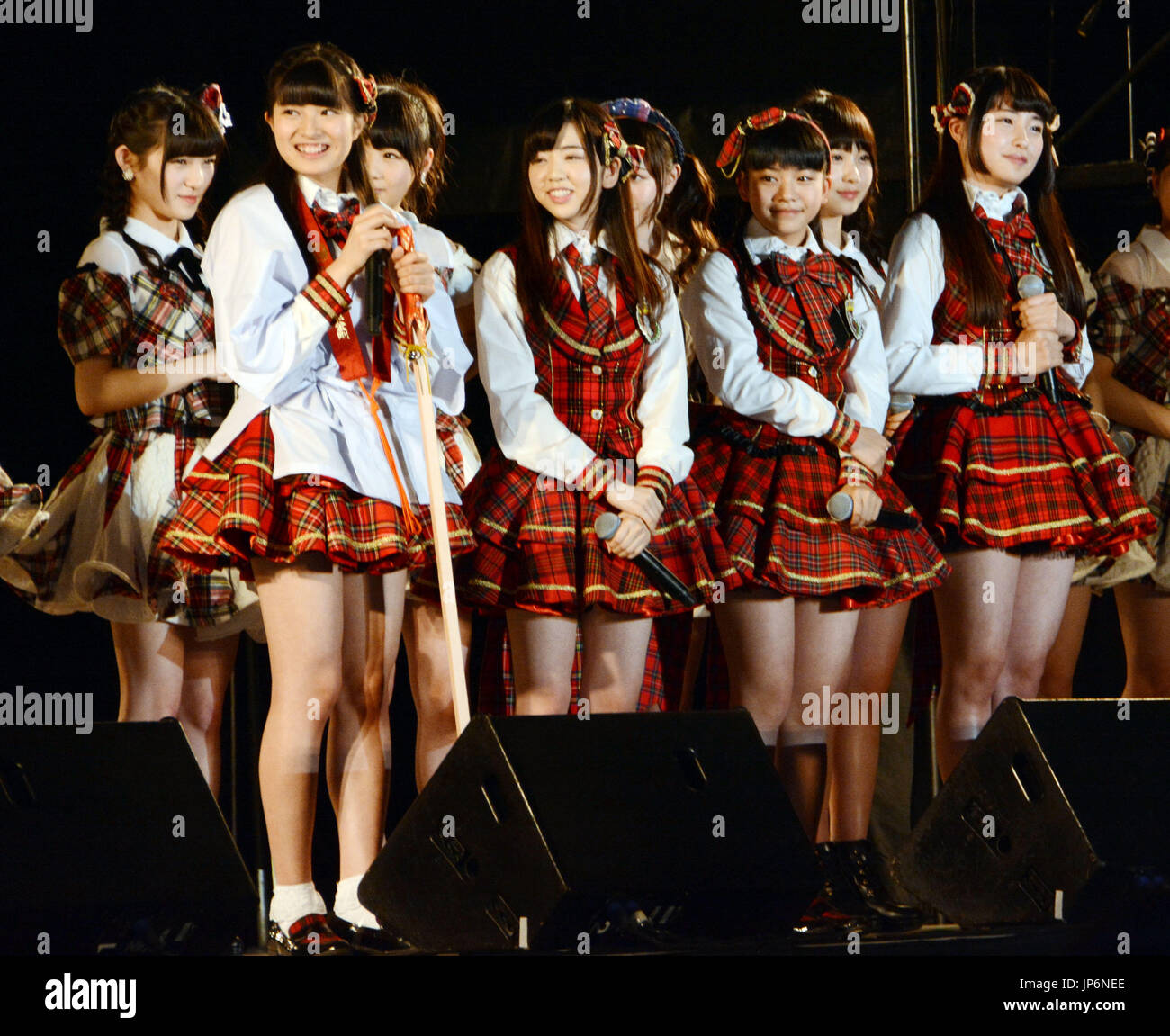 Members of the popular Japanese all-girl pop group AKB48 hailing from ...