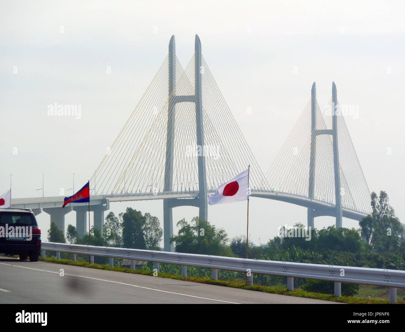 A 2.2-kilometer-long bridge called "Tsubasa Bridge" over the Mekong ...