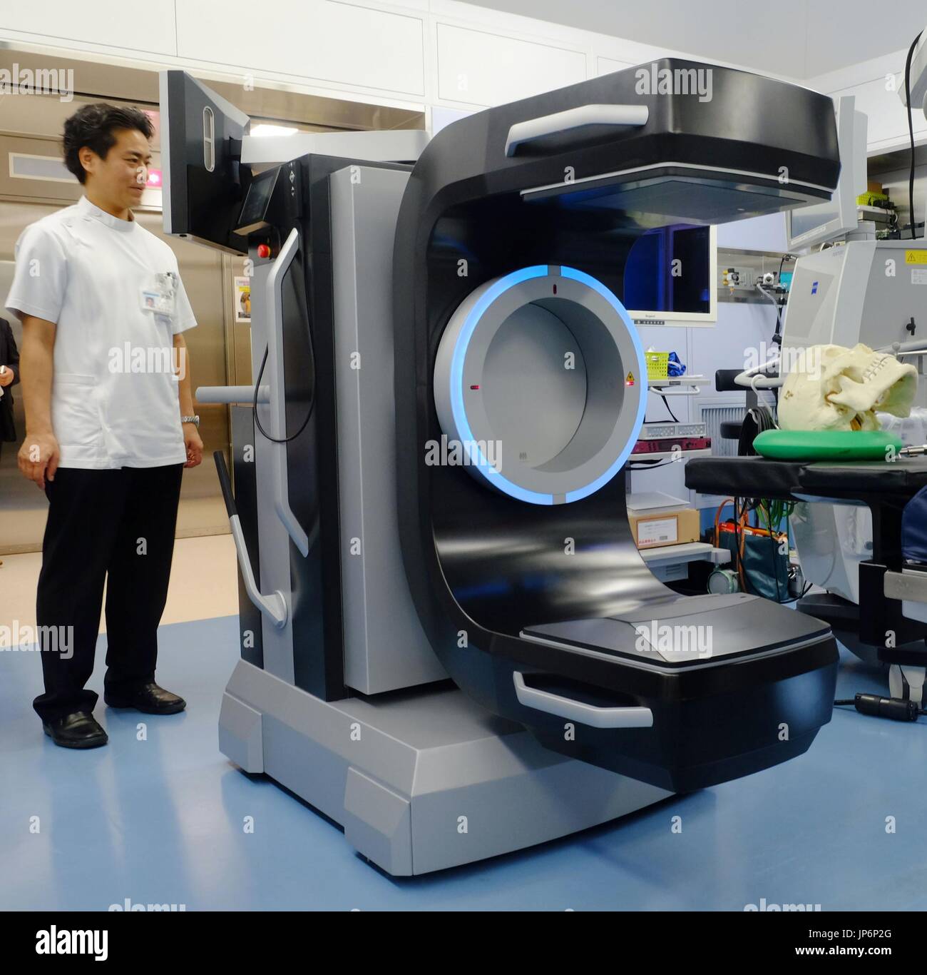 An official at Kyoto University Hospital looks on April 6, 2015, at a ...