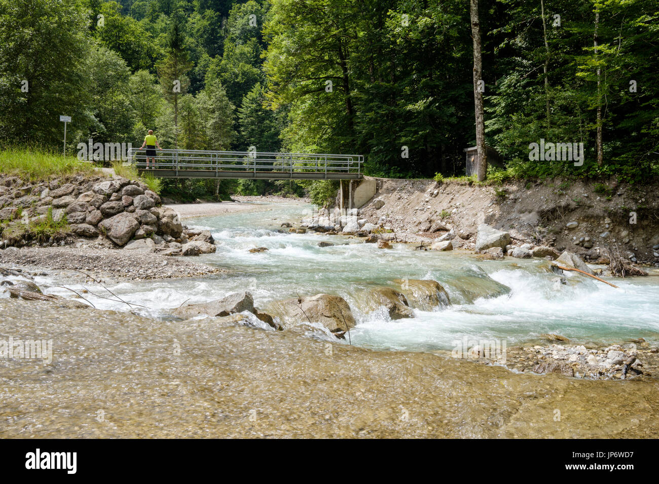 footpath and Partnach River near Partnach Gorge - Partnachklamm ...