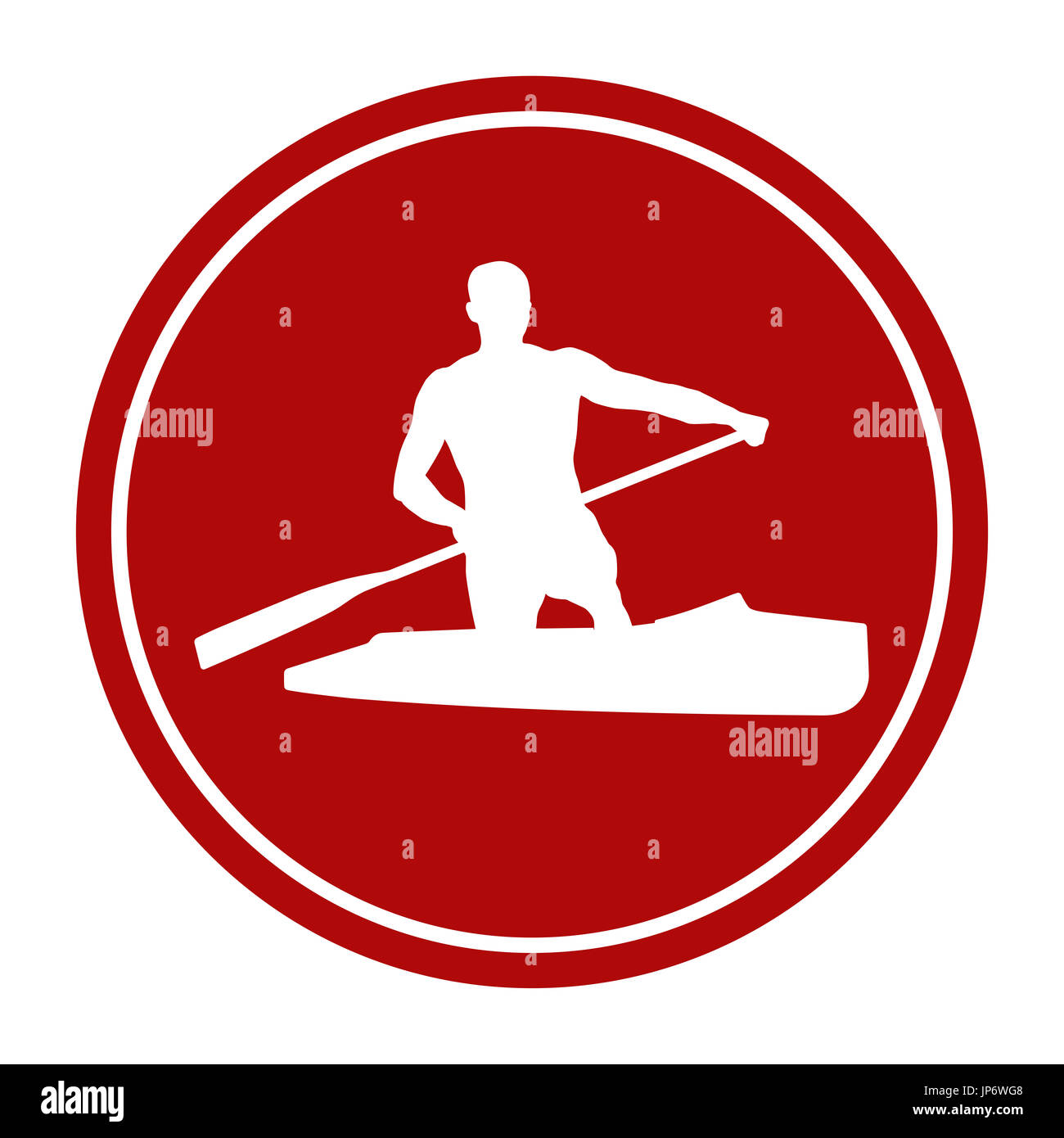 sports sign icon male athlete сanoeing Stock Photo - Alamy