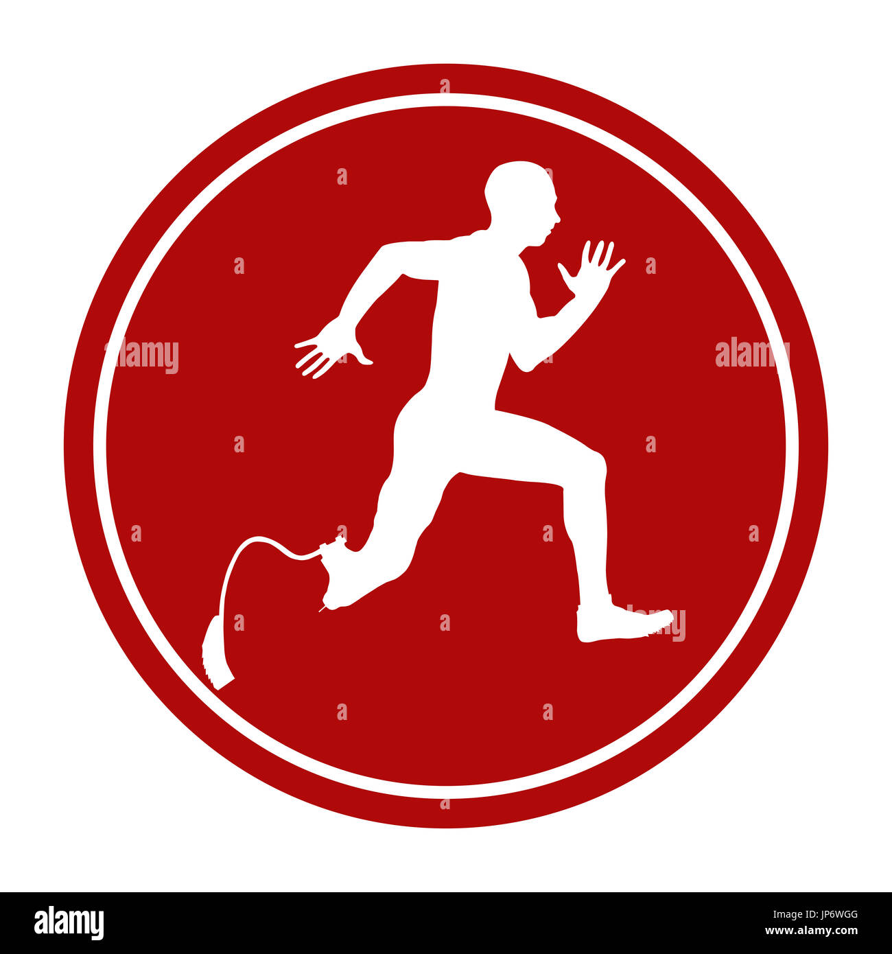 sports sign icon male athlete disabled amputee running Stock Photo - Alamy