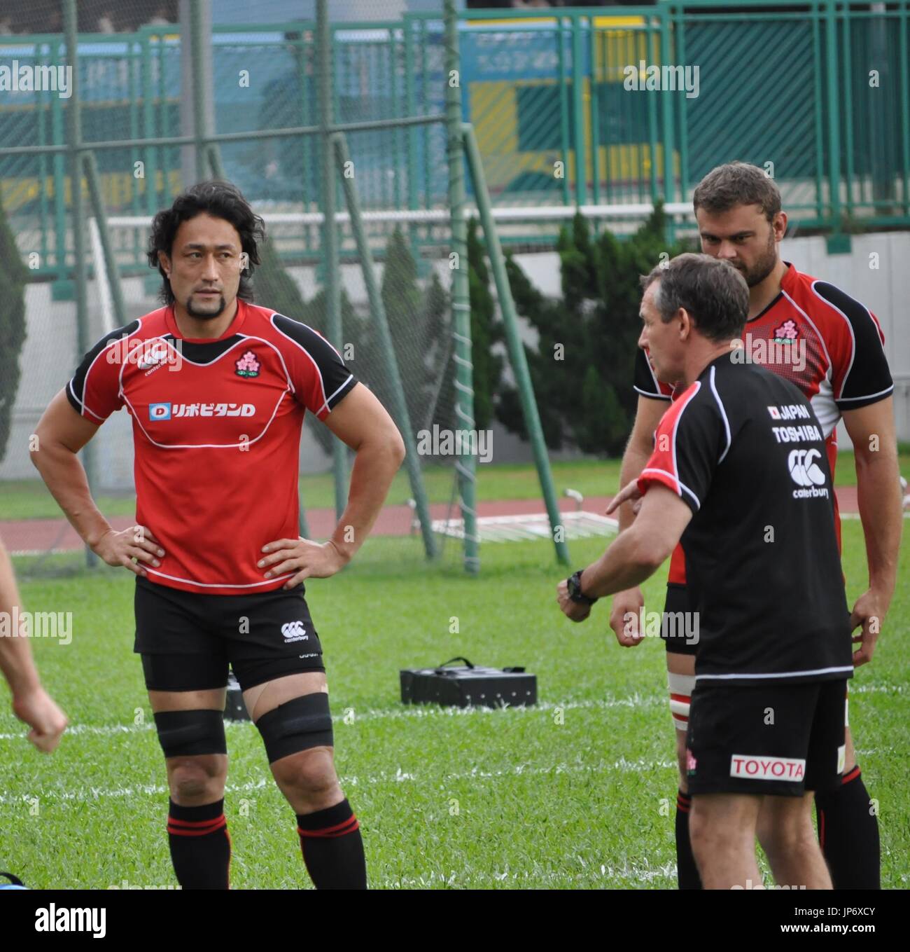 Hitoshi Ono (L), Japan's most capped international rugby player ...