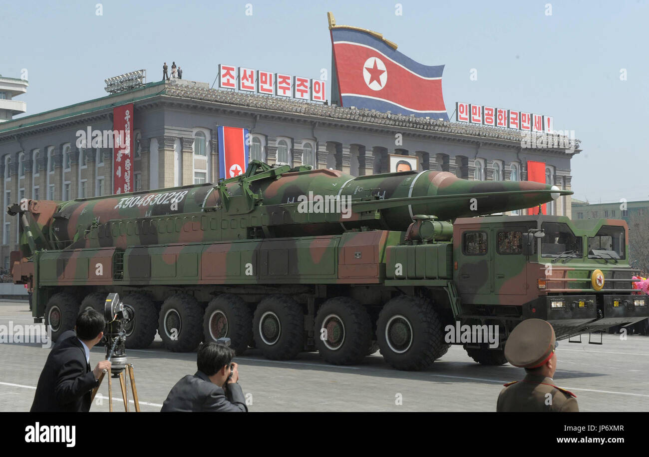 File photo shows North Korea's KN-08 intercontinental ballistic missile ...