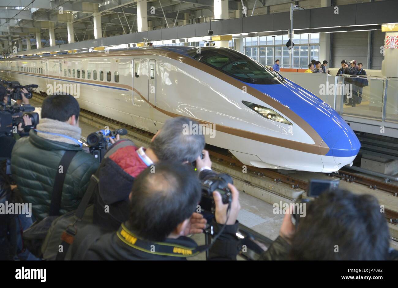 A W7 series bullet train, developed for use on the Hokuriku Shinkansen ...