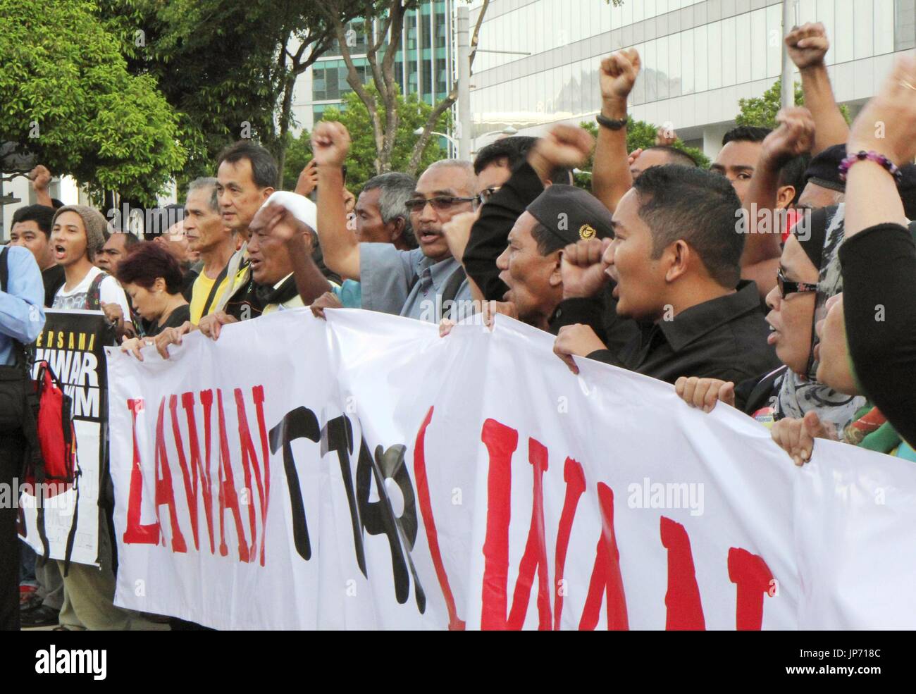 Citizens in Putrajaya, Malaysia, gather on Feb. 10, 2015, to protest a ...