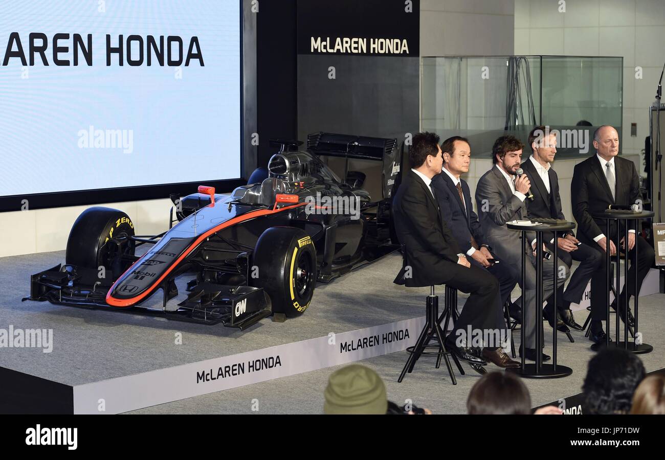 British Formula One racing team McLaren and Honda Motor Co. hold a ...