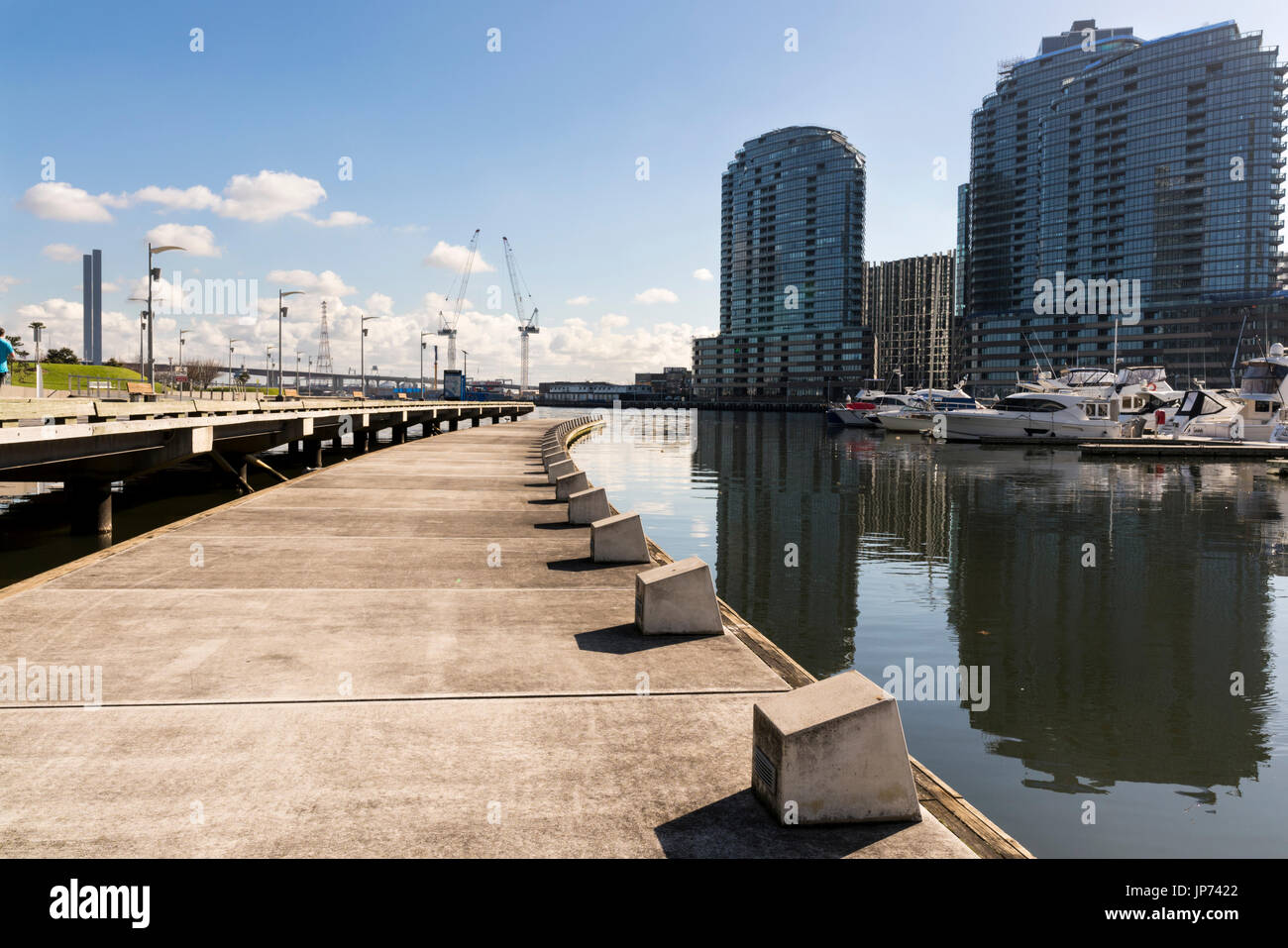 Docklands, Melbourne, Victoria, Australia. Waterfront buildings and ...