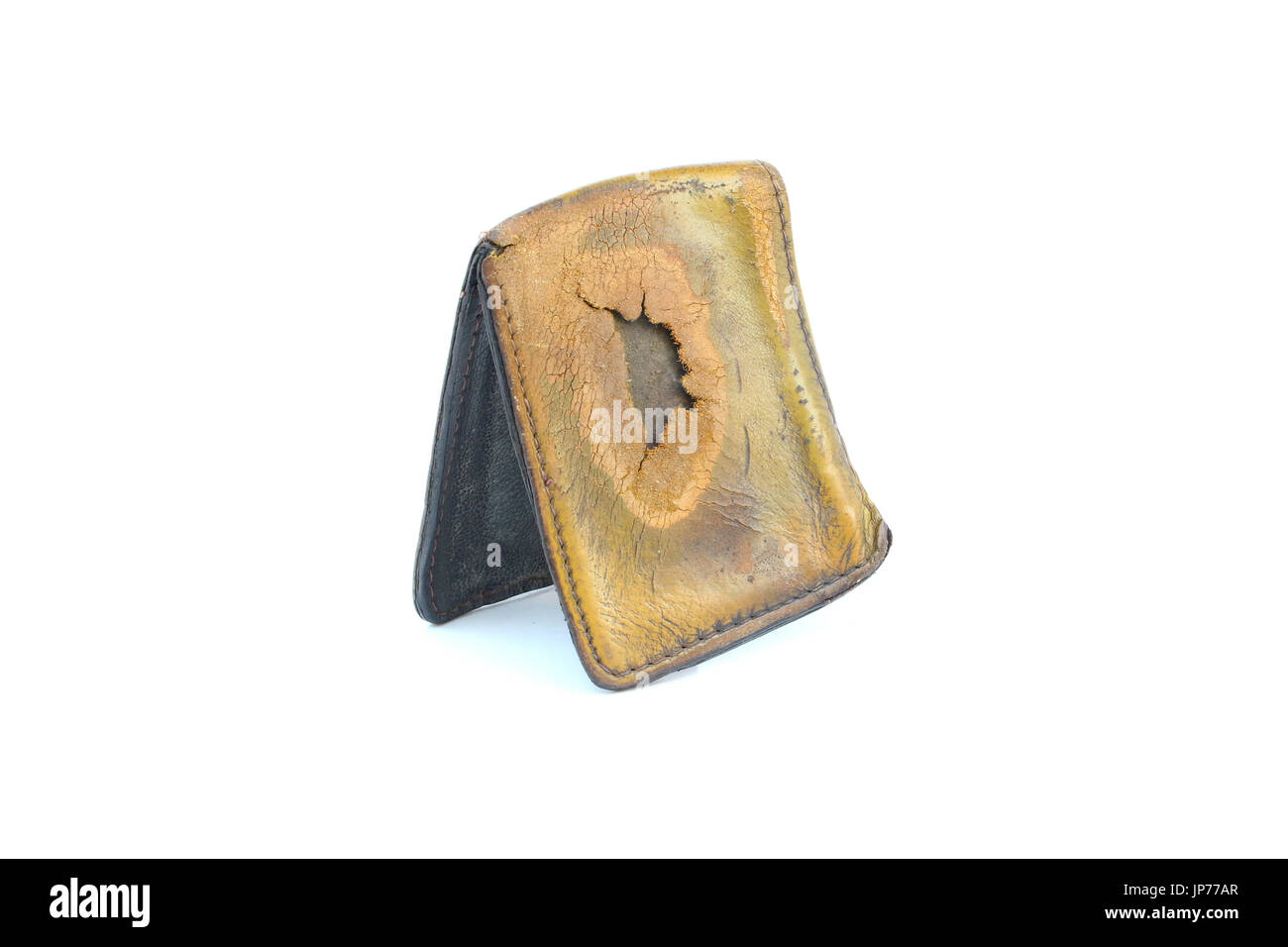 old wallet on isolated Stock Photo - Alamy