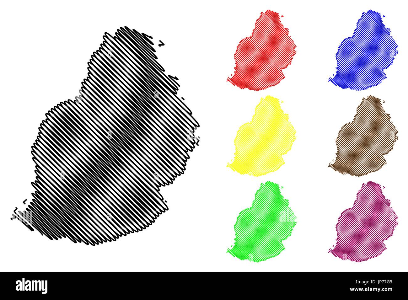 Mauritius Island map vector illustration, scribble sketch Mauritius ...
