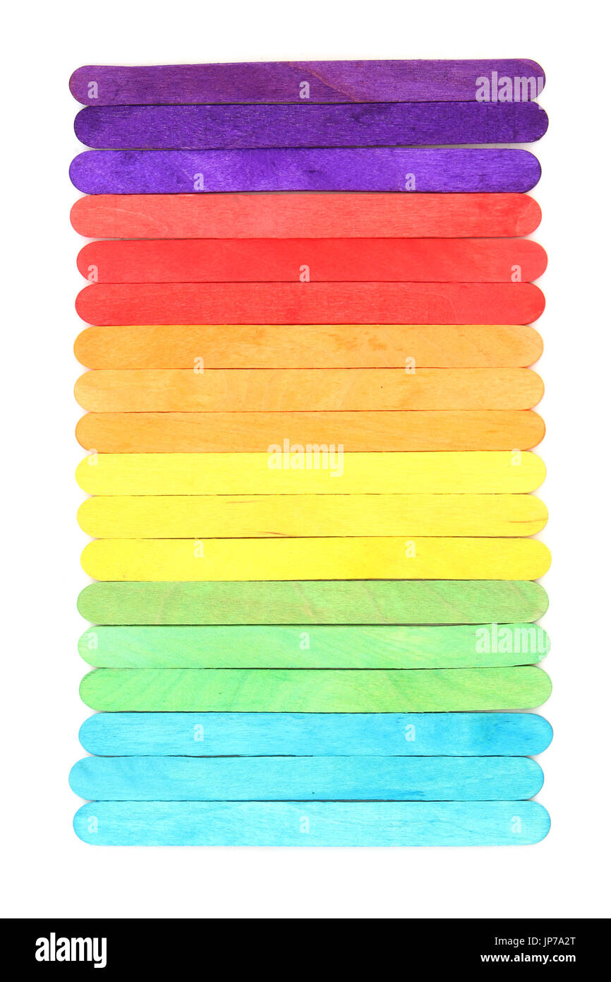 colorful wood ice-cream stick on isolated Stock Photo - Alamy