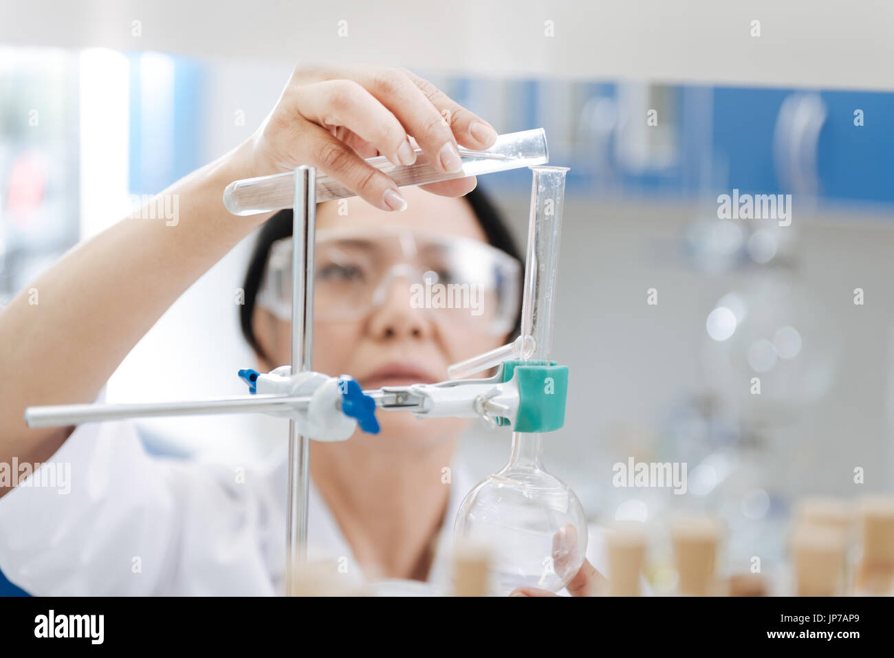 Selective focus of chemical reagents Stock Photo - Alamy