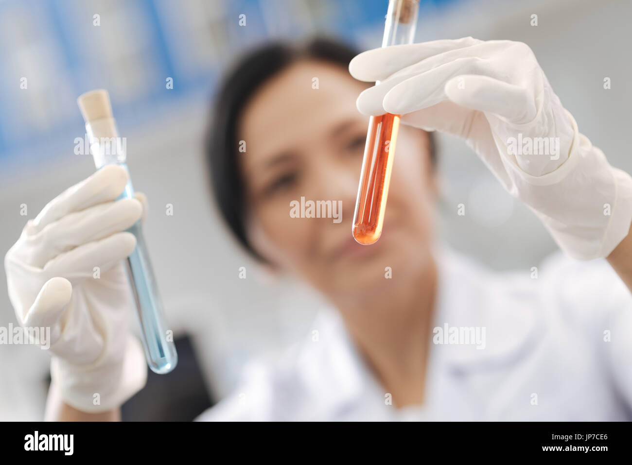 Selective focus of test tubes in the chemical lab Stock Photo - Alamy