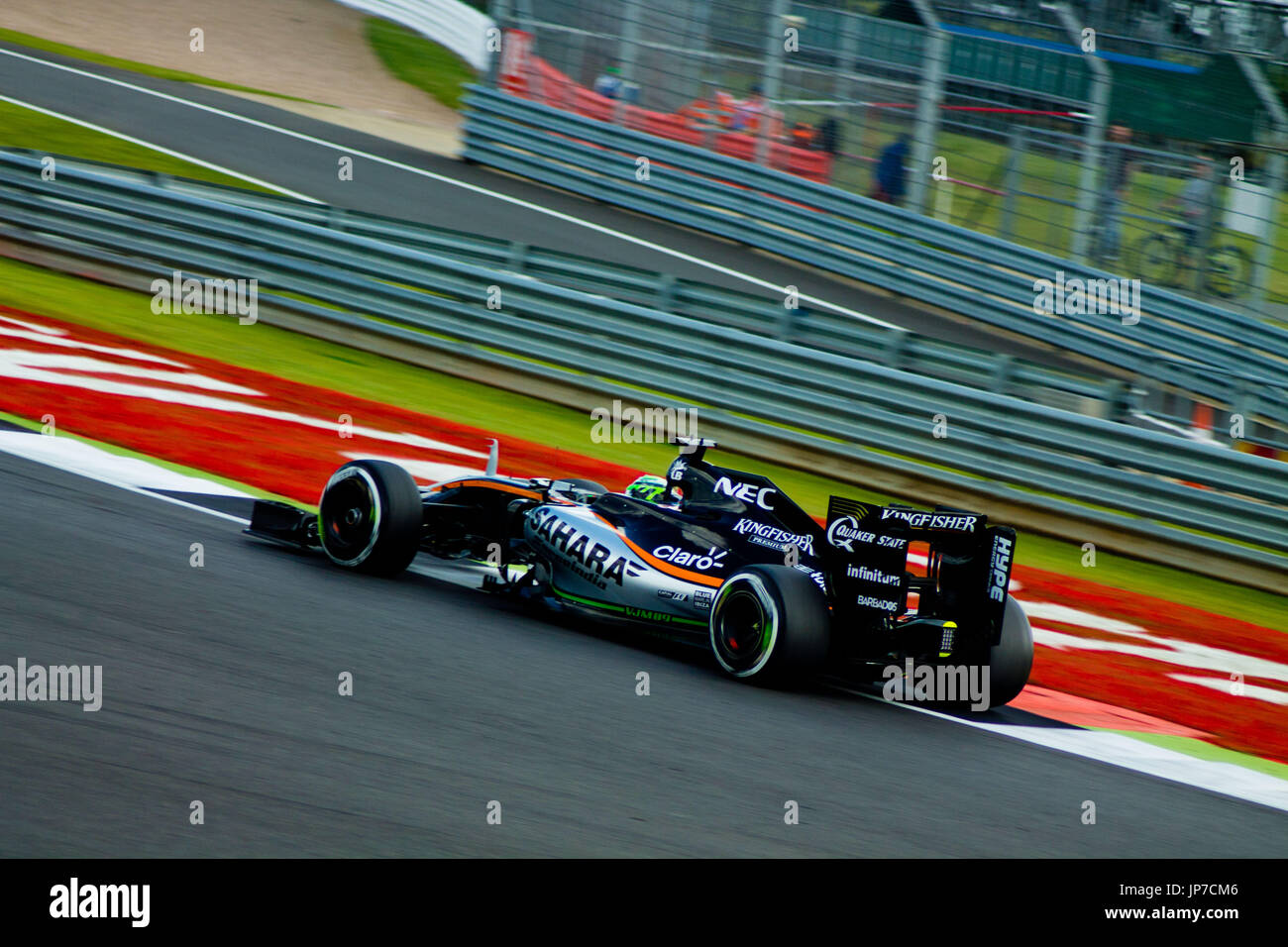 at the the first corner of the Silverstone Grand Prix circuit during ...