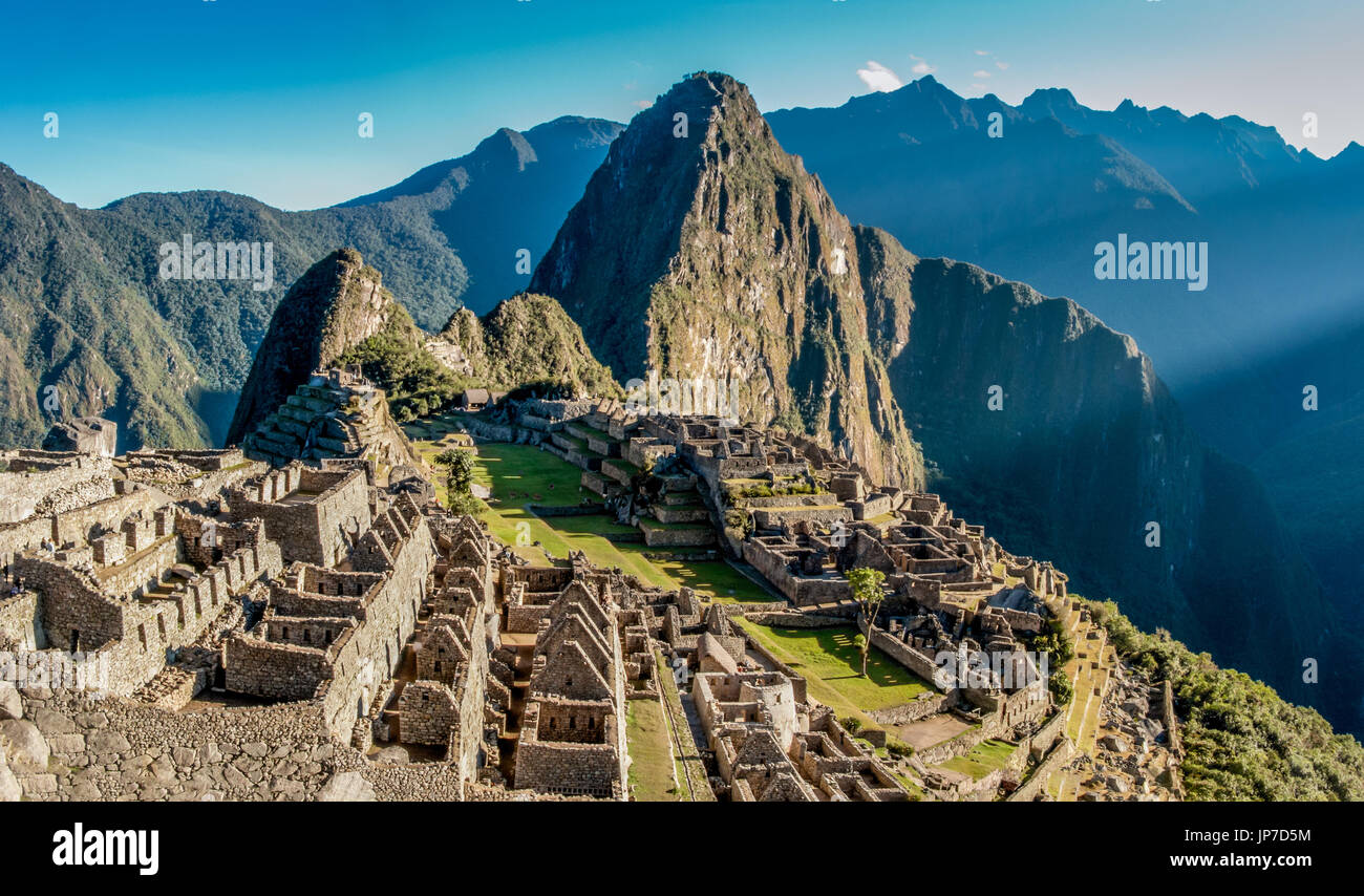 Machu Picchu panoramic view at dawn, Peru Stock Photo - Alamy