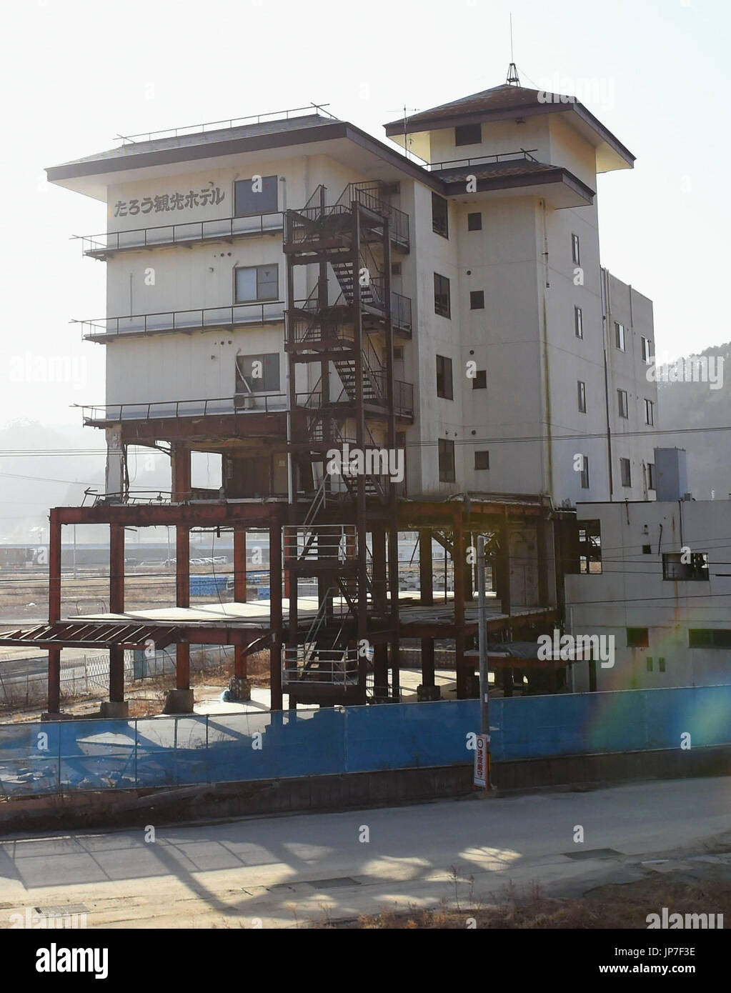 The remains of the Taro Kanko Hotel, struck by the 2011 tsunami in ...