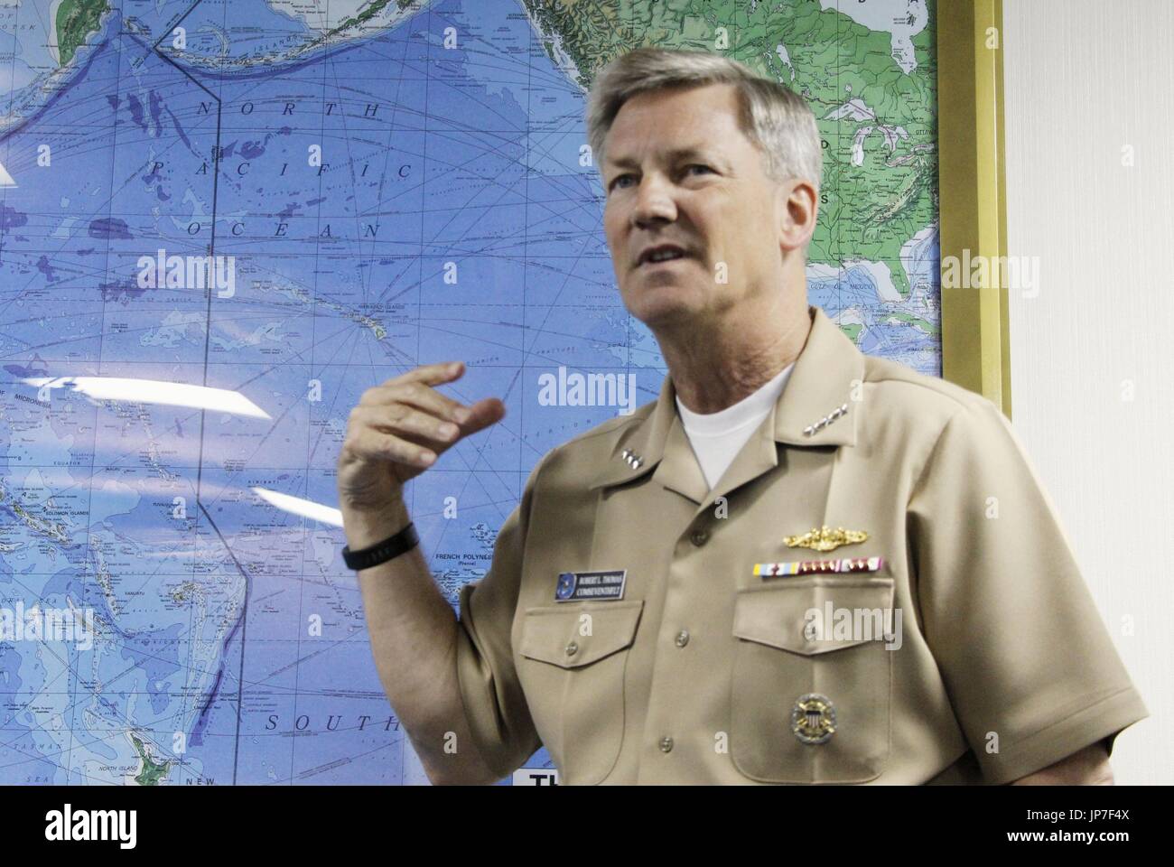 Vice Adm. Robert Thomas, commander of the 7th Fleet of the U.S. Navy ...
