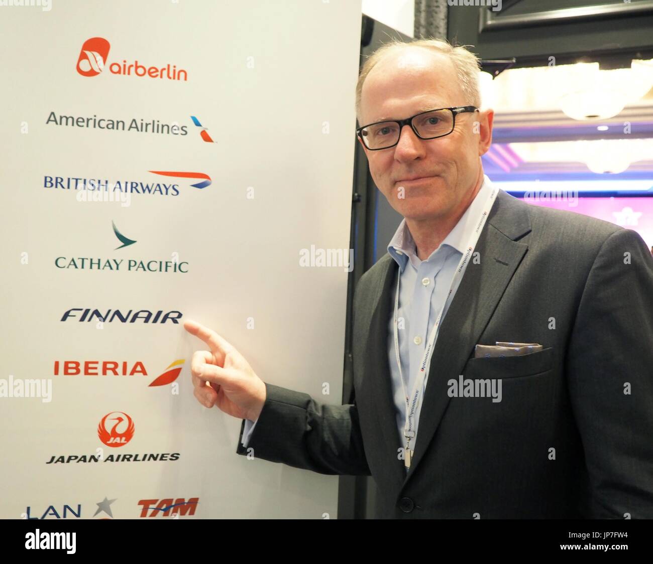 Finnair CEO Pekka Vauramo attends an interview with Kyodo News on June ...