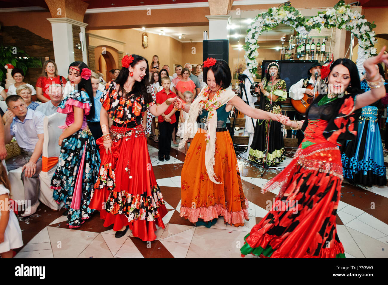 Zalishchyky, Ukraine- August 28, 2016: Gypsies dancing and singing on ...
