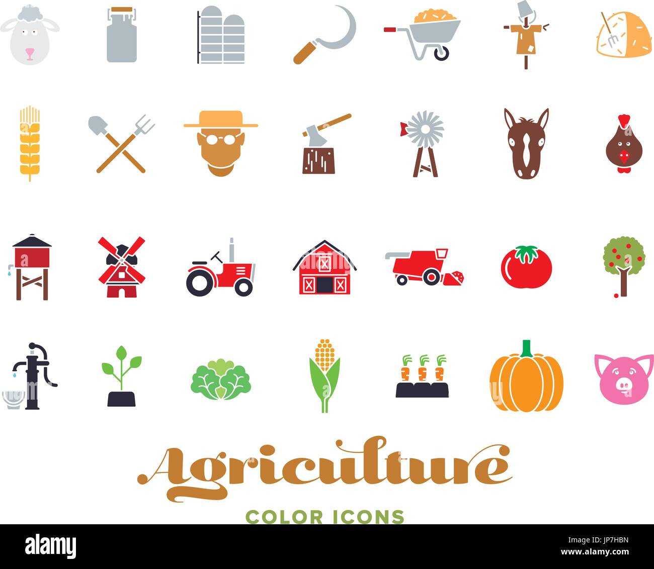 Tractor farming agriculture icons Stock Vector Images - Alamy