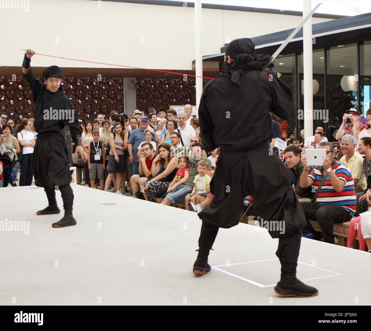 A Ninja show is performed at the Japan Pavilion at Expo Milano 2015 in ...