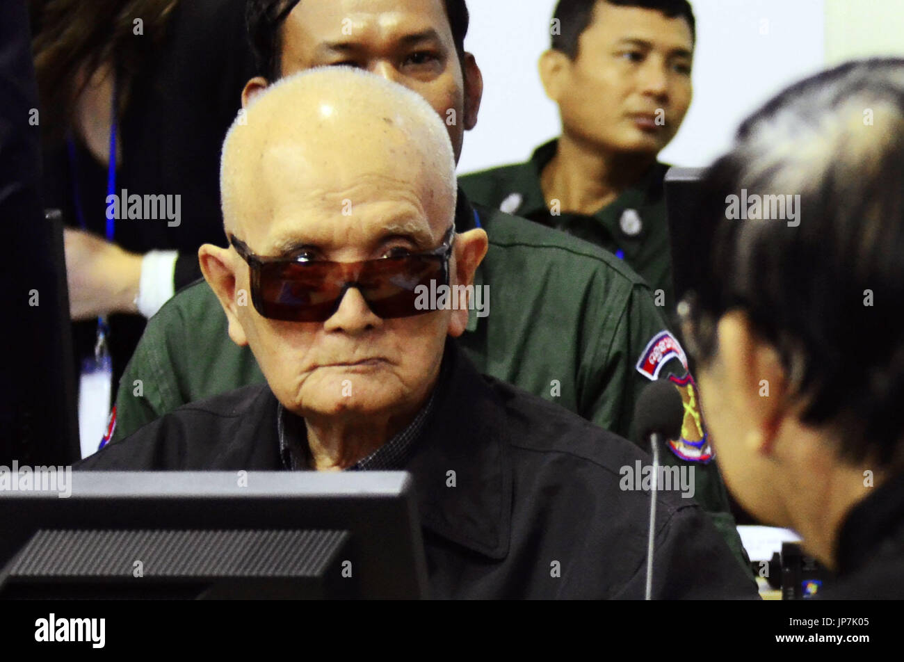 Nuon Chea, one of the former Cambodian leaders of the Khmer Rouge ...