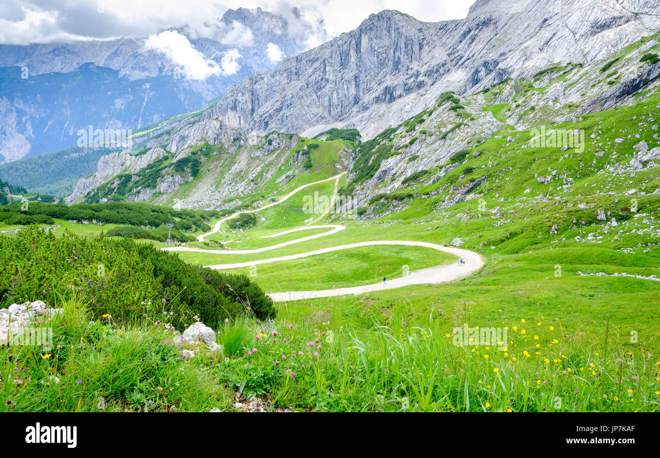 footpath between the Alpspitz and Hochalm bahn cable car stations ...
