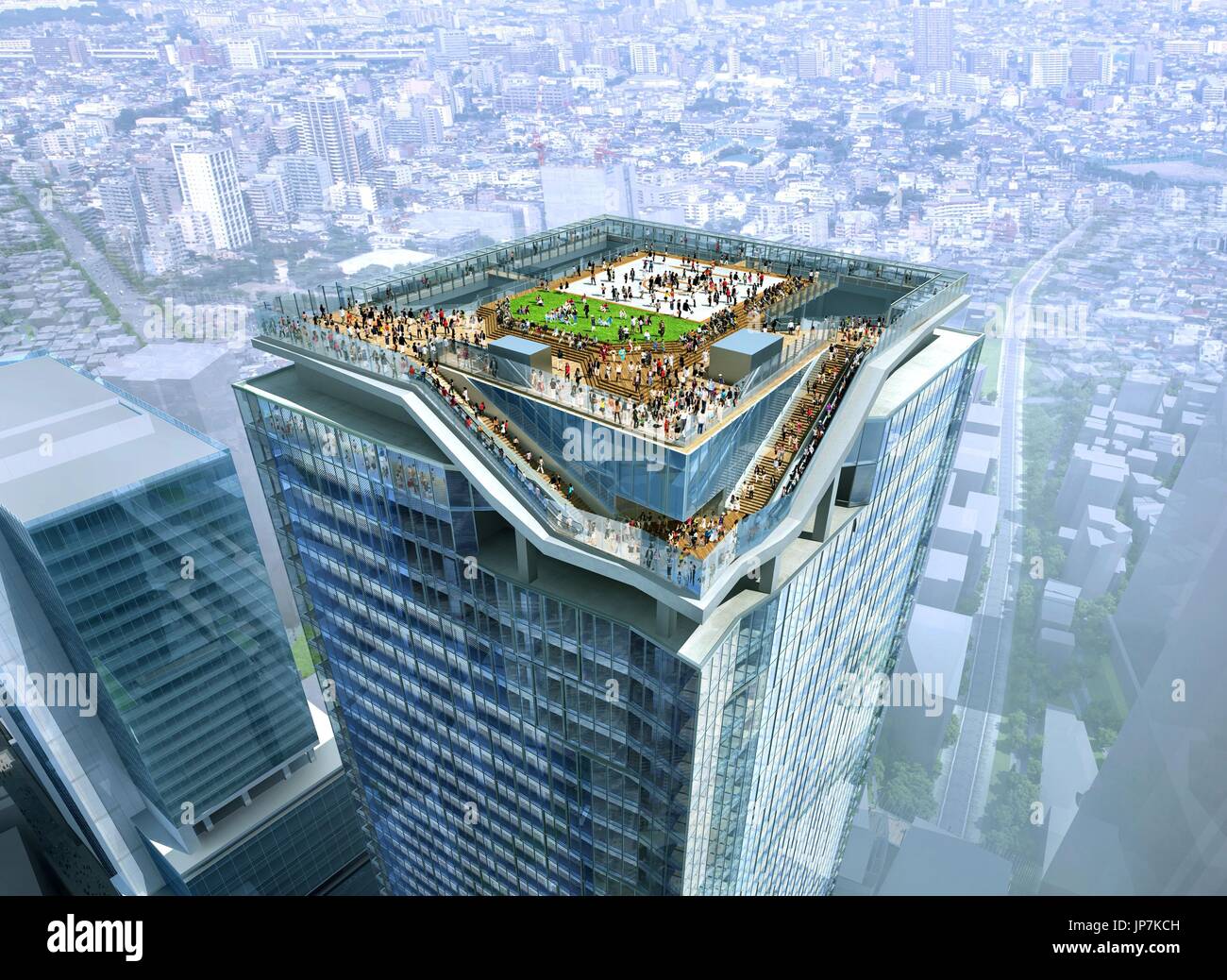 Undated photo shows an artist's image of a rooftop observation deck 230 ...