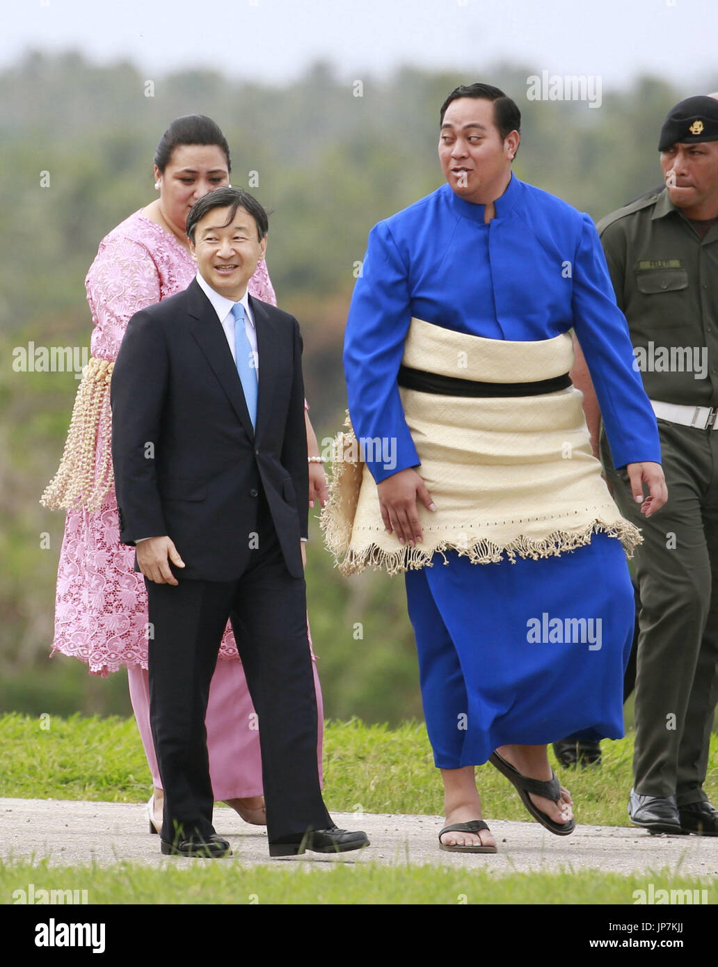 Japanese Crown Prince Naruhito (L, front) and Tongan Crown Prince ...