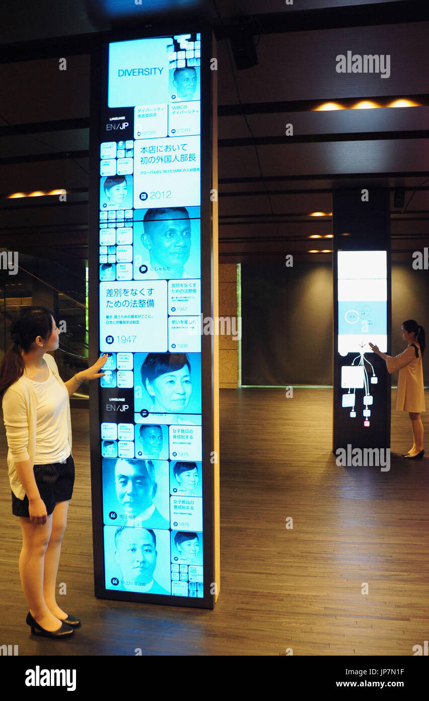 Liquid crystal touch panel displays are shown at Sumitomo Mitsui ...
