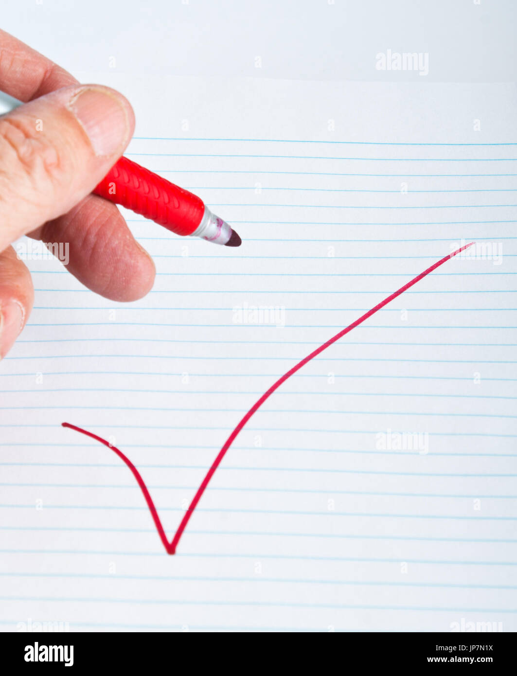 A big red checkmark, the sign of rejection Stock Photo - Alamy