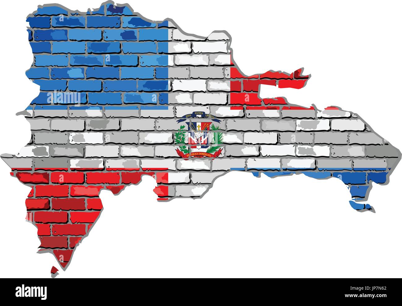 Dominican Republic map on a brick wall - Illustration, Dominican ...