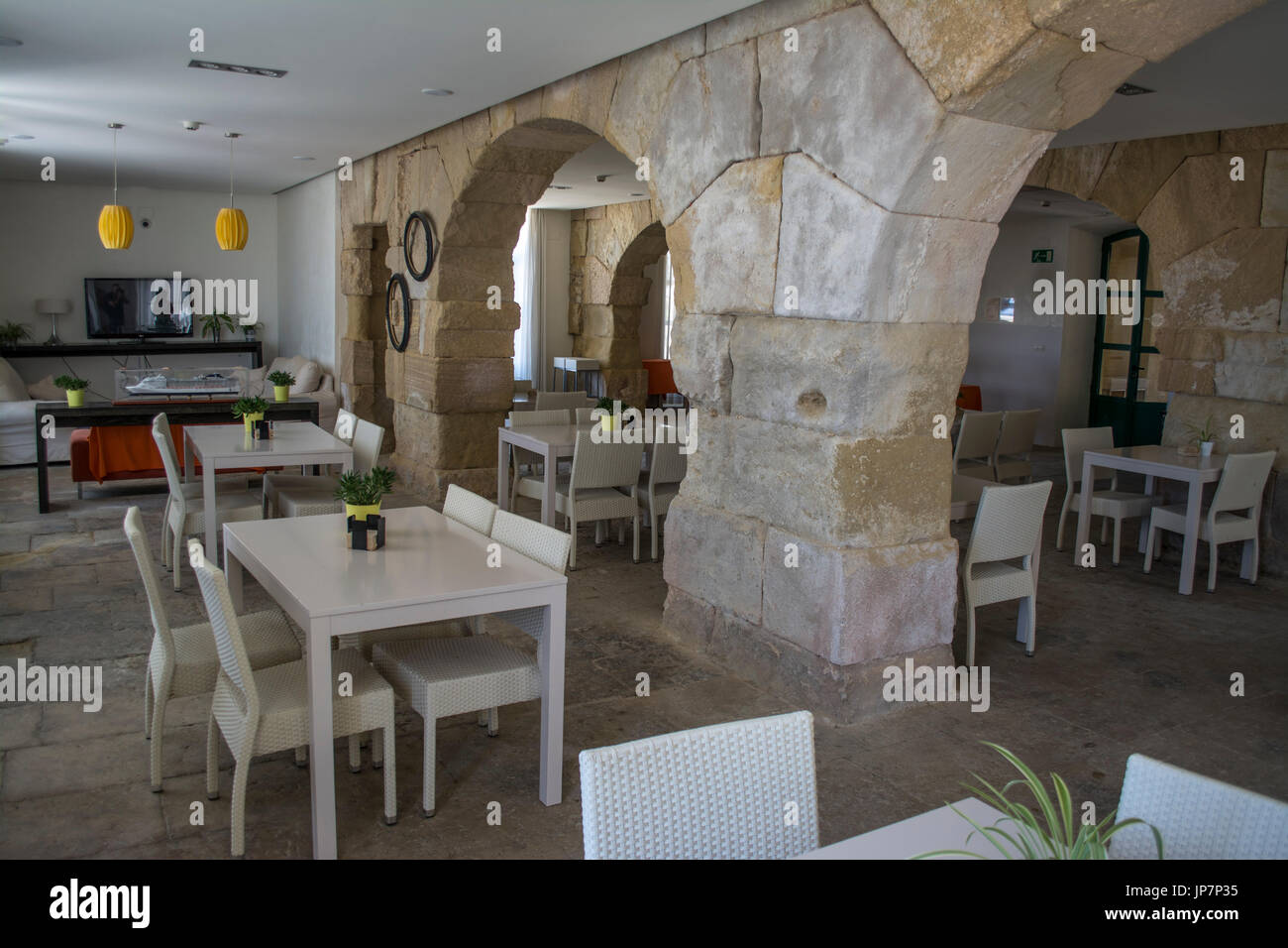 Interior of the Hotel boutique isla Tabarca on the island of Tabarca ...