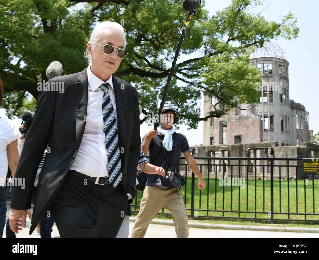 Legendary Led Zeppelin guitarist Jimmy Page visits Hiroshima Peace ...
