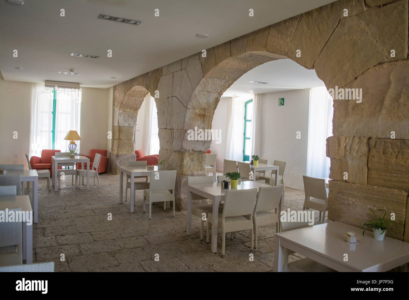Interior of the Hotel boutique isla Tabarca on the island of Tabarca ...