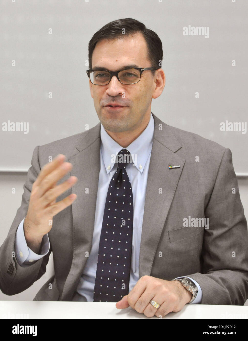 Microsoft Japan Co. President Takuya Hirano says in an interview with ...