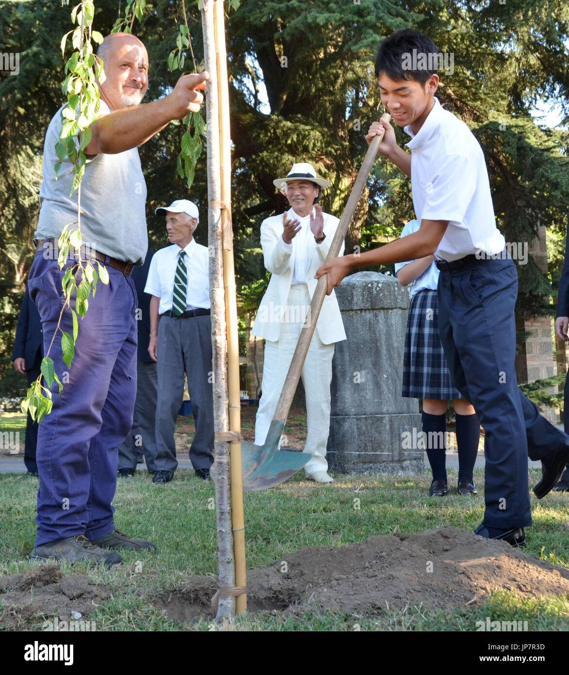 Takehiro Imai (R), a Japanese high school student from Sendai, Miyagi ...