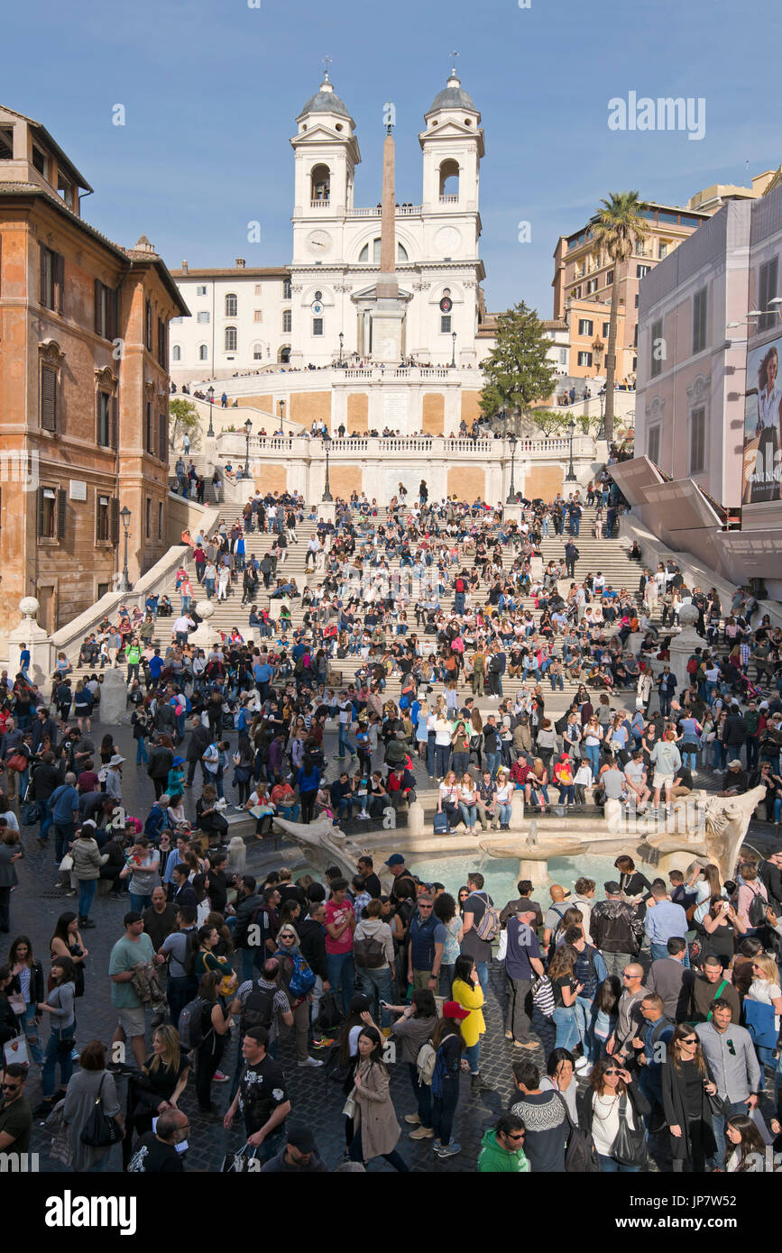 Vertical aerial view of the Spanish Steps in Rome Stock Photo - Alamy