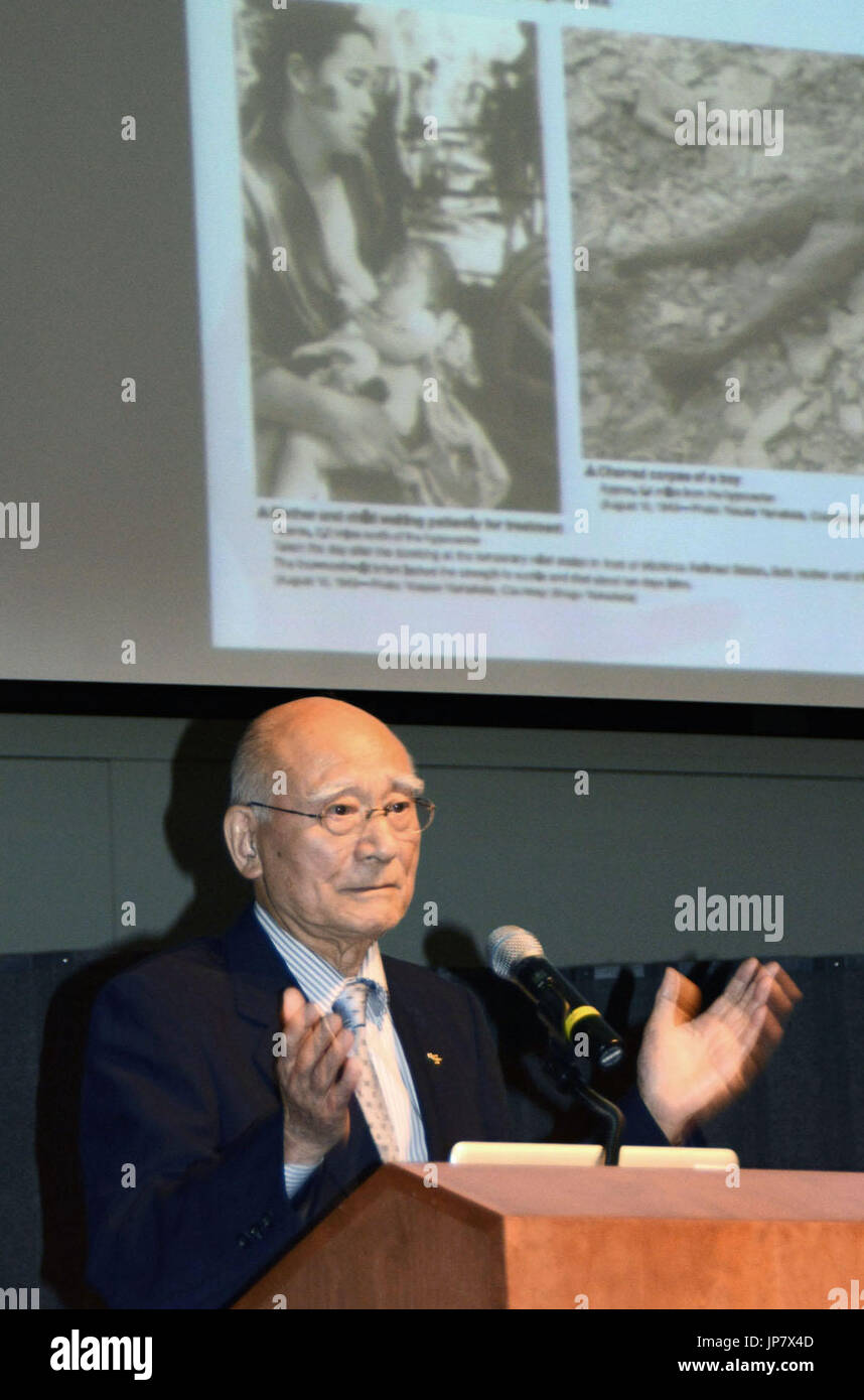 Yoshitoshi Fukahori, an 86-year-old survivor of the 1945 atomic bombing ...