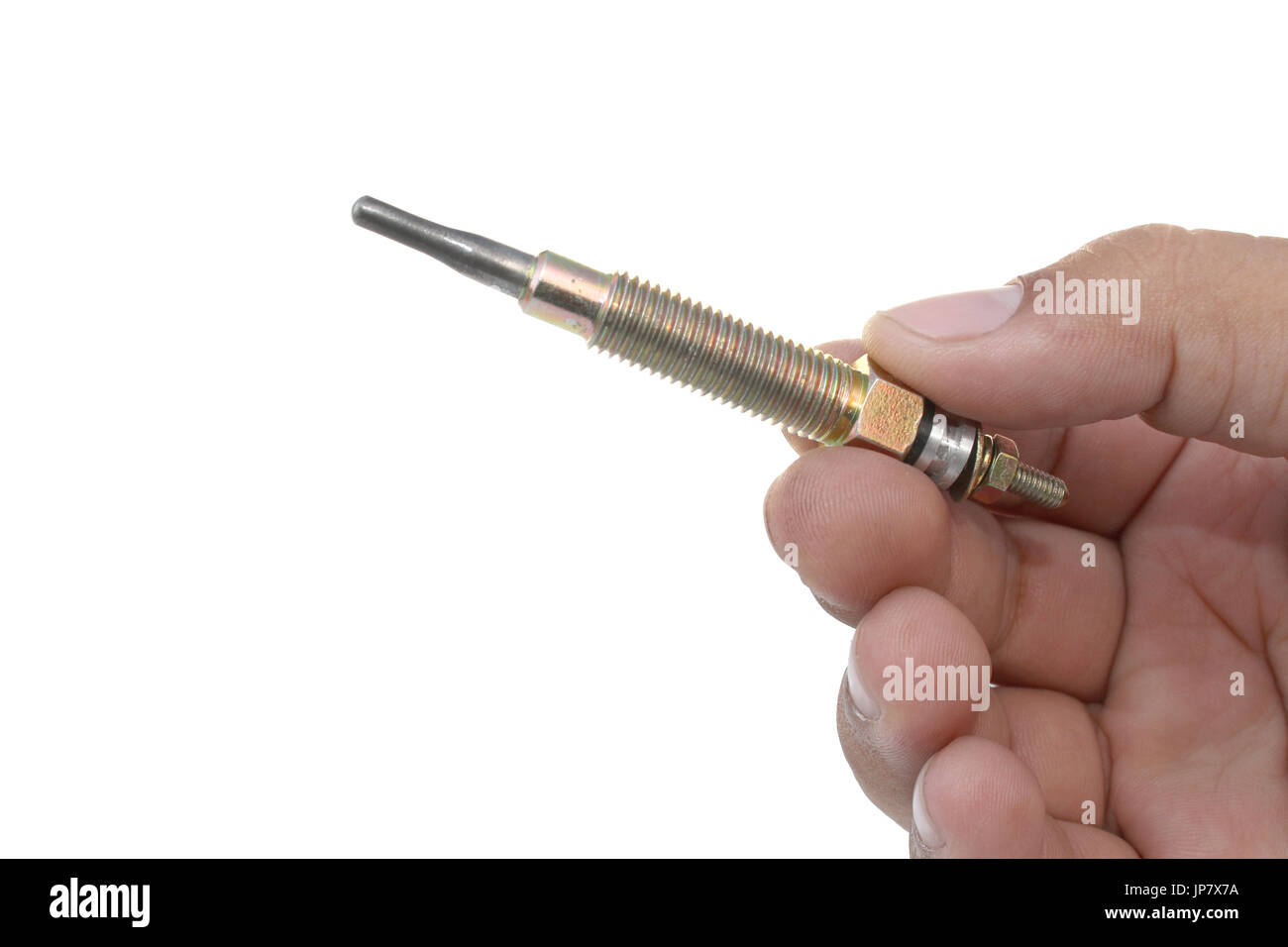 Hand hold dirty fuel injector engine Stock Photo - Alamy
