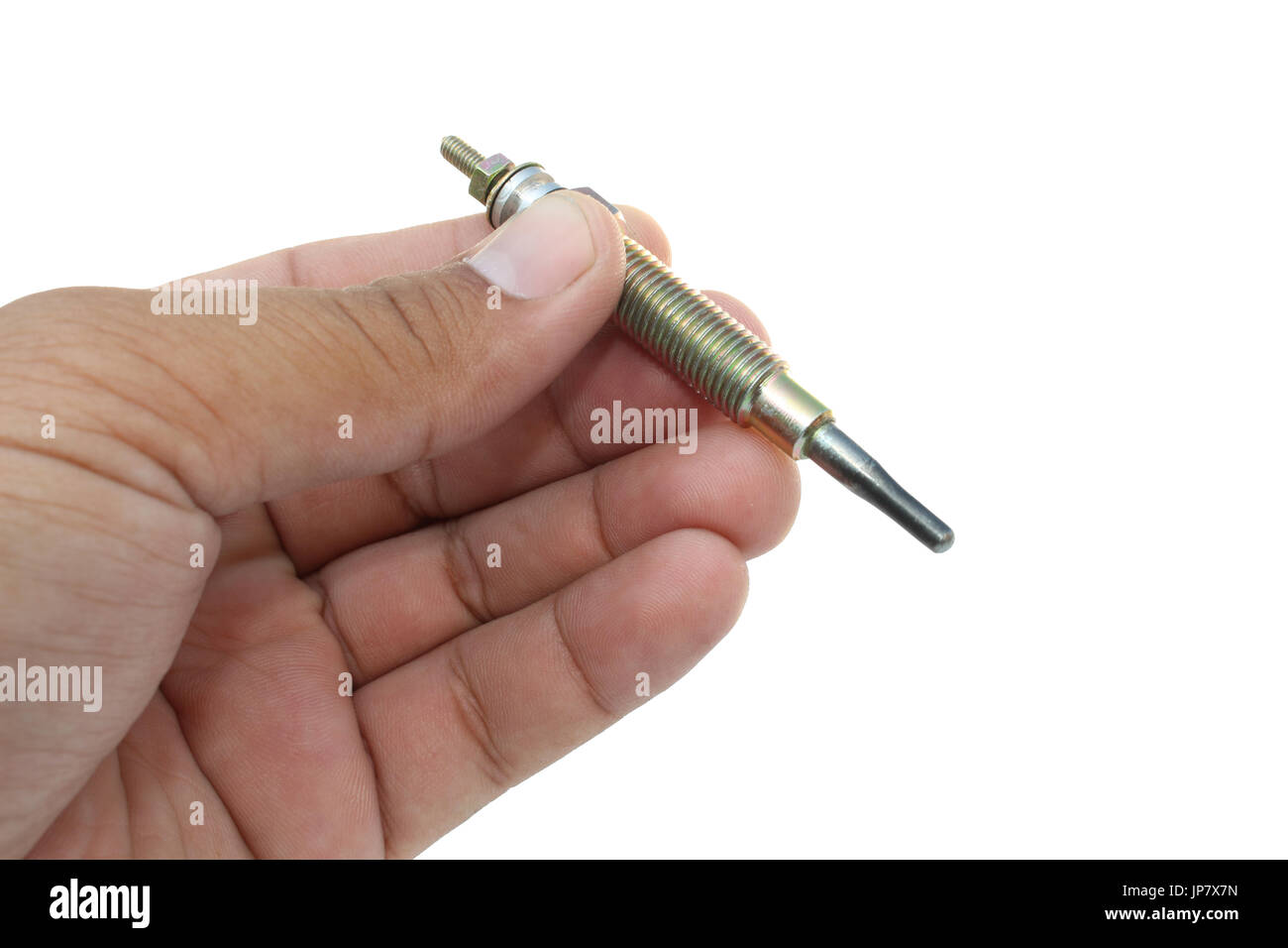Hand hold dirty fuel injector engine Stock Photo - Alamy