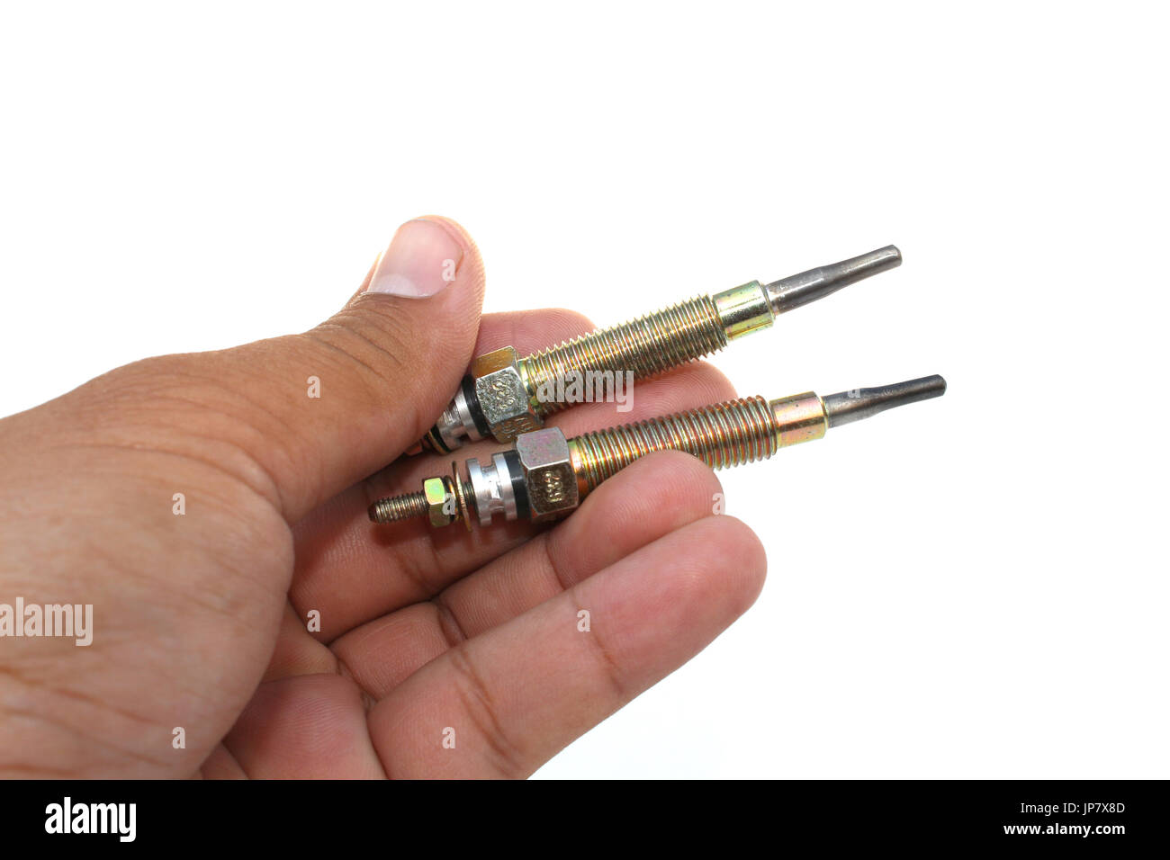 Hand hold dirty fuel injector engine Stock Photo - Alamy