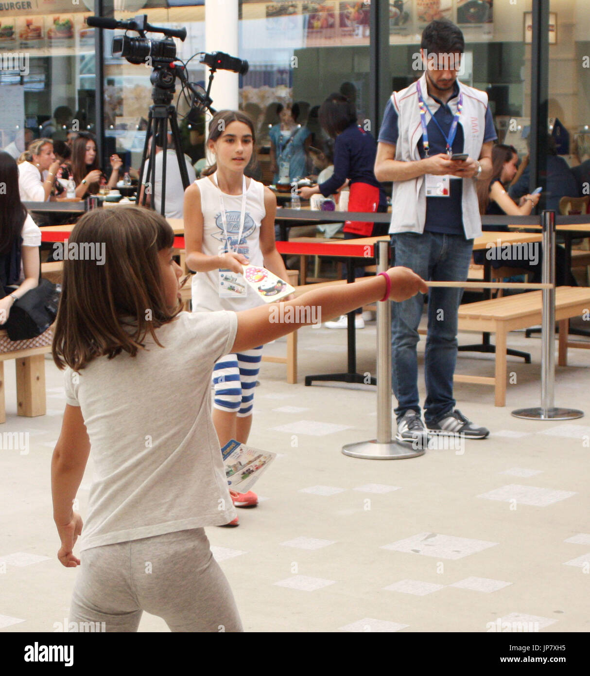 Children visiting the Japan Pavilion of Expo Milano 2015 play ...