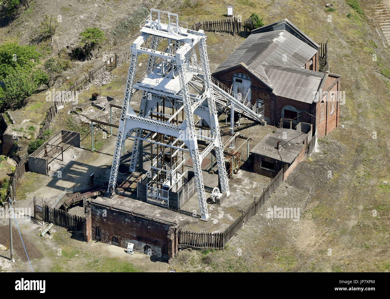 The Miyanohara pit of the defunct Miike coal mine complex in Omuta ...