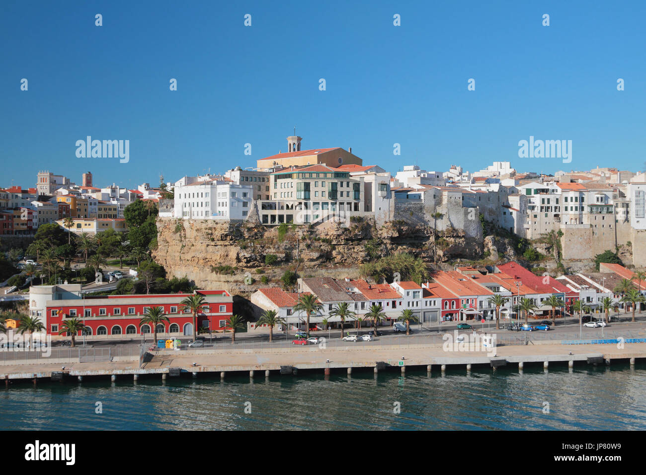 Embankment and city. Mahon, Minorca, Spain Stock Photo - Alamy