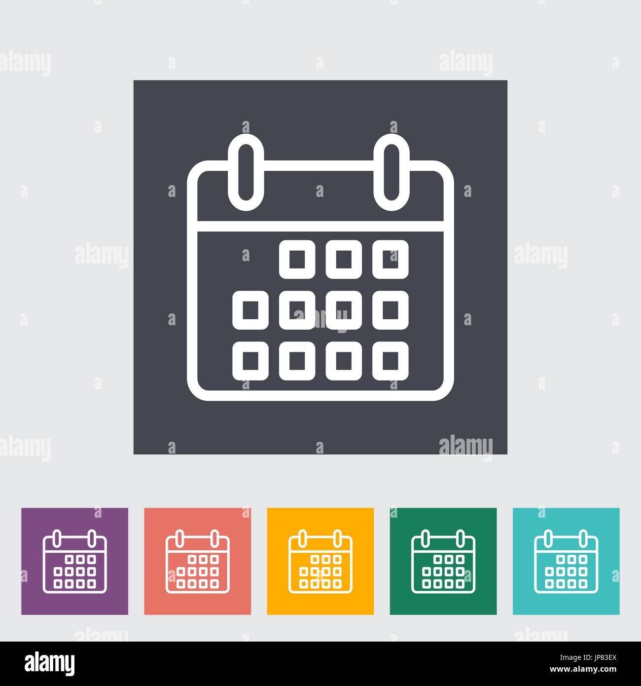 Calendar. Single flat icon on the button. Vector illustration Stock ...
